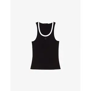 Maje Contrast-trim Ribbed Tank Top