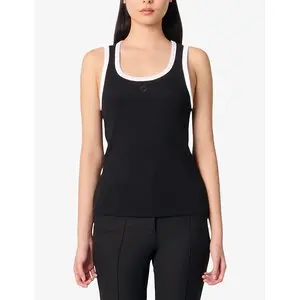Maje Contrast-trim Ribbed Tank Top