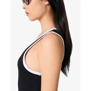 Maje Contrast-trim Ribbed Tank Top