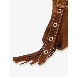 Maje Mini Suede Shoulder Bag - Brown