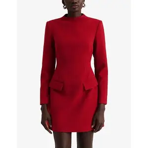 MALINA Leanna High-neck Stretch-knit Mini Dress