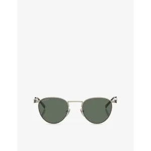 Gucci Oval-frame Metal Sunglasses - Silver
