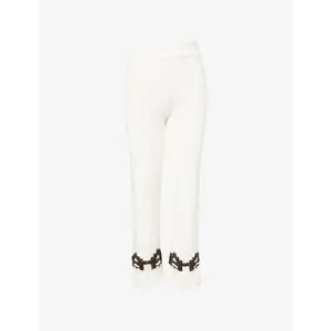 4TH & RECKLESS Fluffy Knit Branded Hem Trousers