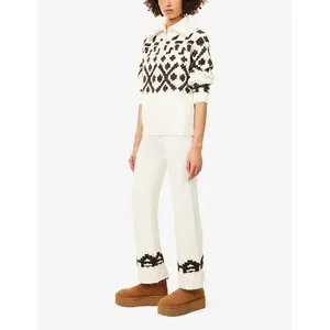 4TH & RECKLESS Fluffy Knit Branded Hem Trousers