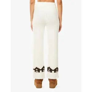 4TH & RECKLESS Fluffy Knit Branded Hem Trousers
