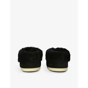 Moon Boot Evx Suede And Shearling Mules - Black/comb