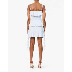 AMY LYNN Ruffle Shirred Chiffon Top