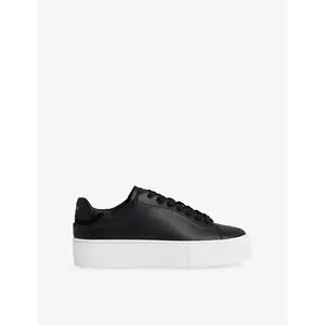 REISS Francesca Chunky-sole Leather Low-top Trainers - Black