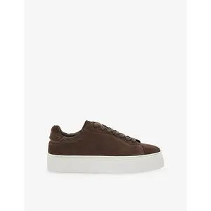 REISS Francesca Chunky-sole Leather Low-top Trainers - Chocolate