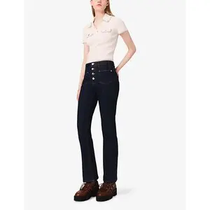 Maje Bootcut High-rise Jeans - Bleus
