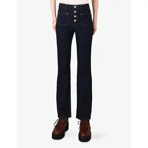 Maje Bootcut High-rise Jeans - Bleus