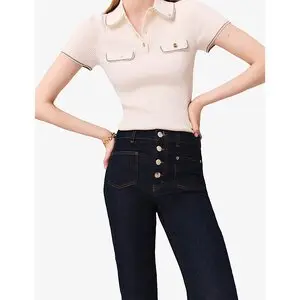 Maje Bootcut High-rise Jeans - Bleus