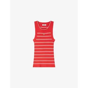 Sandro Stripe-print Knitted Vest Top