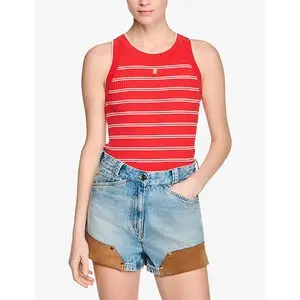 Sandro Stripe-print Knitted Vest Top