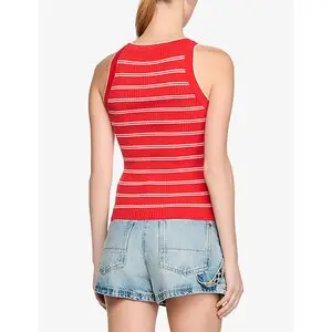 Sandro Stripe-print Knitted Vest Top