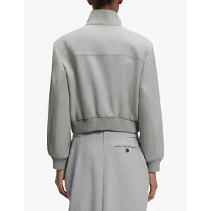 BOSS Cropped Stretch-woven Bomber Jacket