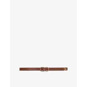 Maje Double-buckle Leather Belt - Camel