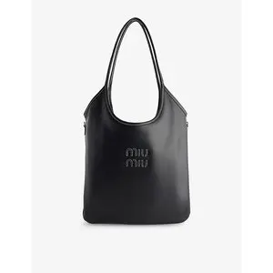 Miu Miu Ivy Soft Leather Shoulder Bag - Nero