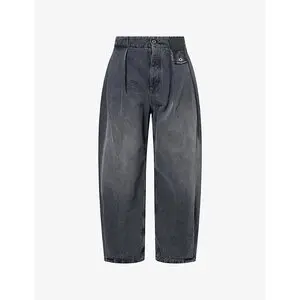 Loewe Barrel-leg Denim Jeans With Brand Patch