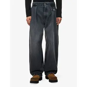 Loewe Barrel-leg Denim Jeans With Brand Patch