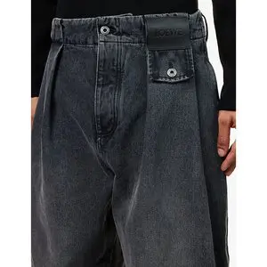Loewe Barrel-leg Denim Jeans With Brand Patch