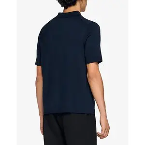 Sandro Zipped Stretch-woven Polo Shirt - Bleus