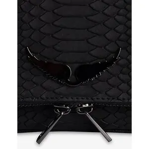 Zadig&Voltaire Rock Nano Soft Savage Leather Clutch Bag - Black