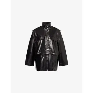 STAND STUDIO High-neck Leather Parka