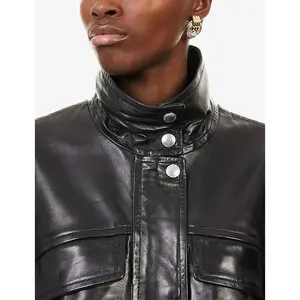 STAND STUDIO High-neck Leather Parka