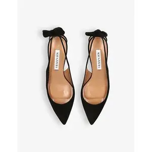 AQUAZZURA Bow Tie Suede Heeled Pumps