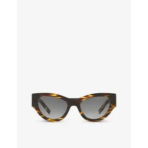 Saint Laurent Cat Eye Acetate Sunglasses With Gradient Lenses - Brown