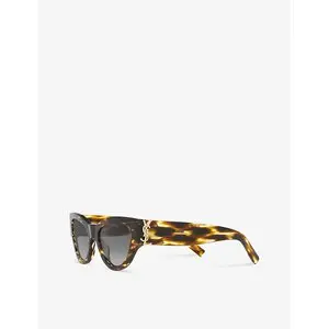 Saint Laurent Cat Eye Acetate Sunglasses With Gradient Lenses