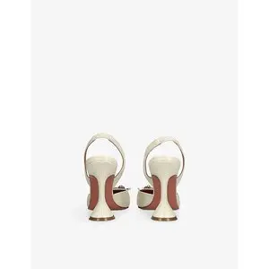 Amina Muaddi Begum 95 Leather Slingback Courts