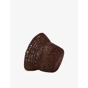 Maje Raffia Bucket Hat With Logo
