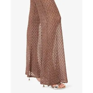 Missoni Raschel Lace Flared Rayon-blend Trousers - Brown