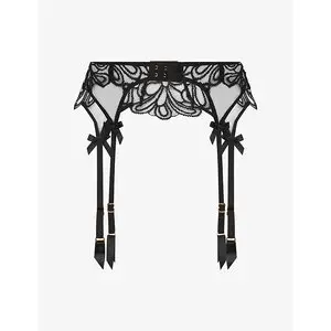 Agent Provocateur Nelle Embroidered Mesh Suspender Belt