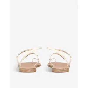 ANCIENT GREEK SANDALS Eleftheria Bee Studded Leather Sandals - Bone