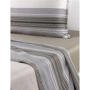 BOSS Modernist Stripe Cotton Flat Sheet - Multicoloured