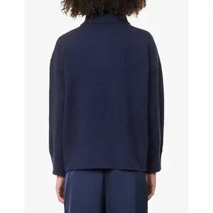 PRETTY LAVISH Collared Button-detailed Pullover