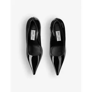 JIMMY CHOO Ixia Leather Heeled Courts - Black