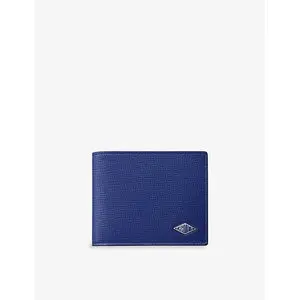 Cartier Losange Logo-plaque Grained Leather And Palladium Wallet - Ink