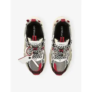 Off-White Be Right Back Mesh And Faux-leather Trainers - Red Comb