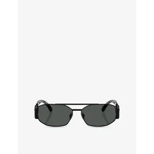 Versace Ve2287 Irregular-frame Metal Sunglasses - Black