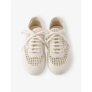 Prada Crochet Laced Trainers - Neutral