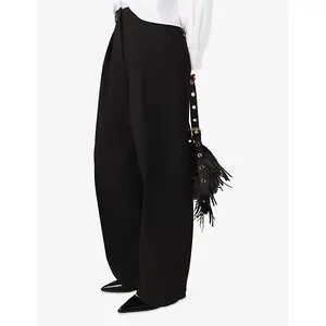 Maje Belted Elasticated-waist Trousers - Black