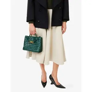Bottega Veneta Andiamo Small Leather Tote Bag - Green