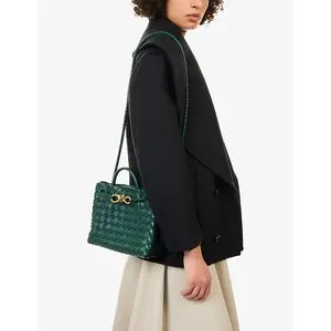 Bottega Veneta Andiamo Small Leather Tote Bag - Green
