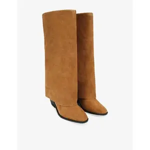 Kurt Geiger Suede Knee-high Fold-over Boots