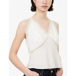 REFORMATION Monica Halterneck Top - White