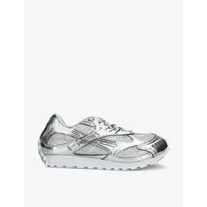 Bottega Veneta Orbit Metallic-panel Low-top Trainers - Silver